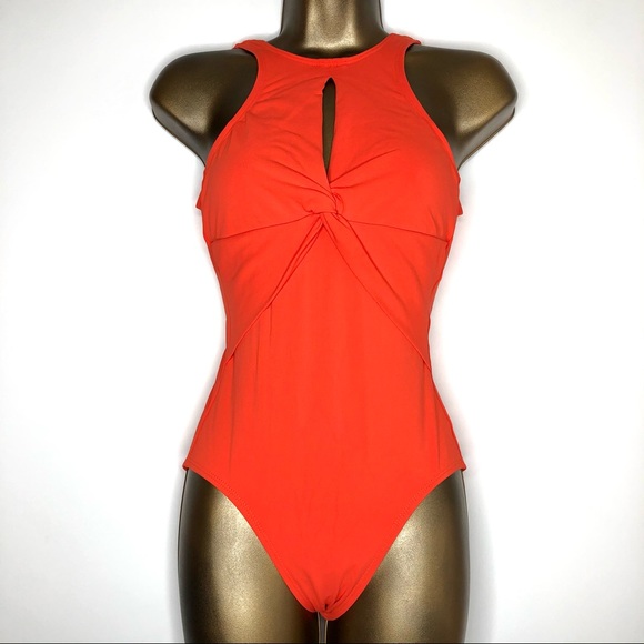 Robin Piccone | Swim | Robin Piccone Orange Ava Neck Peephole Swimsuit ...